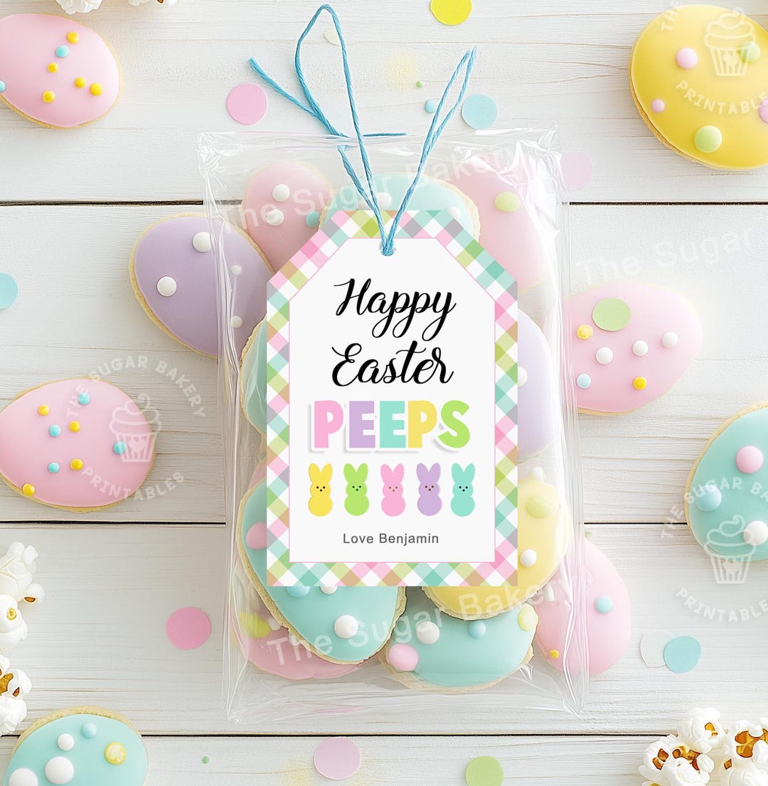 Printable Happy Easter PEEPS Tags, PEEPS Classroom Favor Tags, Treats ...