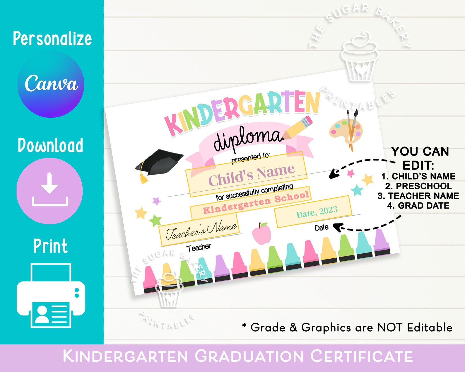Editable Kindergarten Diploma, Kindergarten Graduation Diploma ...