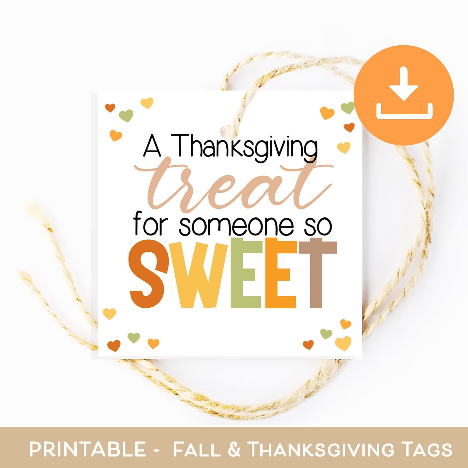 Thanksgiving TREAT for Someone SWEET, Fall Cookie TAGS, Printable ...