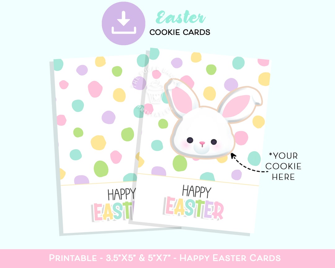 Easter Cookie Cards, Bunny Cookie Card, Carrot COOKIE CARD, Chick ...