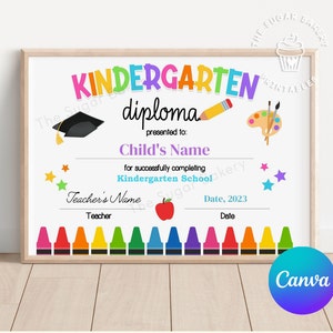 Editable Kindergarten Diploma, Kindergarten Graduation Diploma ...