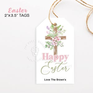 Happy EASTER Christian TAG, He is Risen, Easter Blessings Tag ...