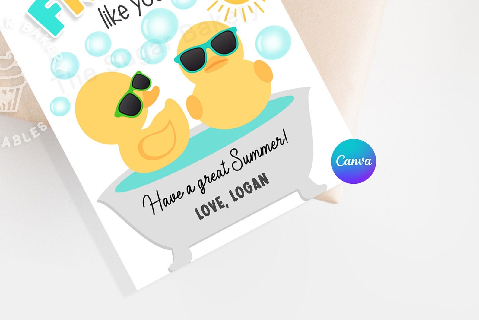 Editable Rubber Duck Tag Printable End of Year Last Day SUMMER Favor ...