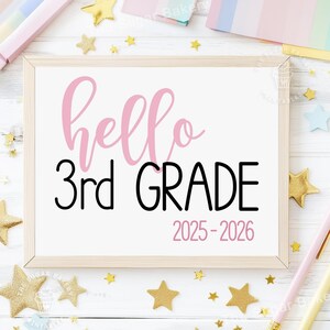 First Day of 3rd Grade School Sign Printable First Day of 3rd GRADE ...