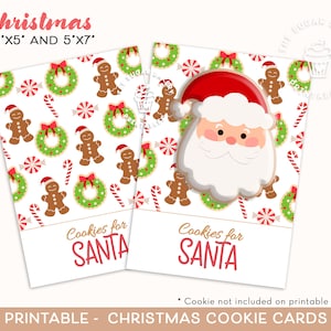 Cookies for SANTA Printable, Santa Cookie Card, Christmas Cookie Card ...