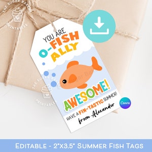 Goldfish Treat TAGS, End of School Year Gifts, Student Gift Tags ...