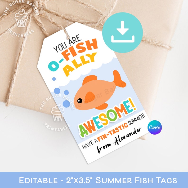 Goldfish Treat TAGS, End of School Year Gifts, Student Gift Tags ...