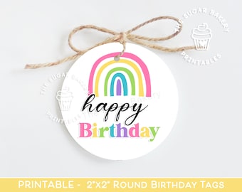 Printable Birthday Gift Tag Pink Gift Tag Girl Gift Tag - Etsy