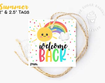 Printable Welcome Back to School Tags, Teacher Gift Tags, First Day of ...
