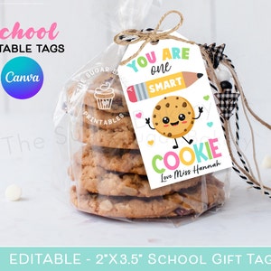 You Are ONE SMART COOKIE Tag, End of Year Student Gift Tag, Printable ...