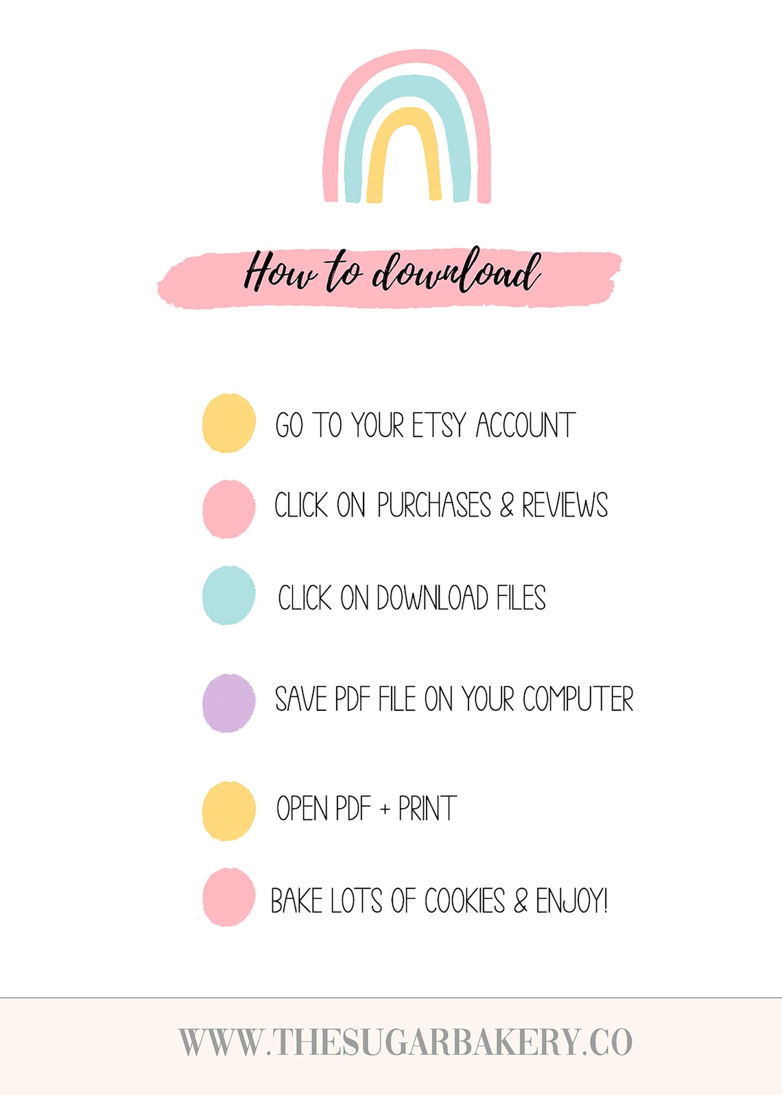 Printable PYO COOKIE Card Instructions Instant Download or | Etsy