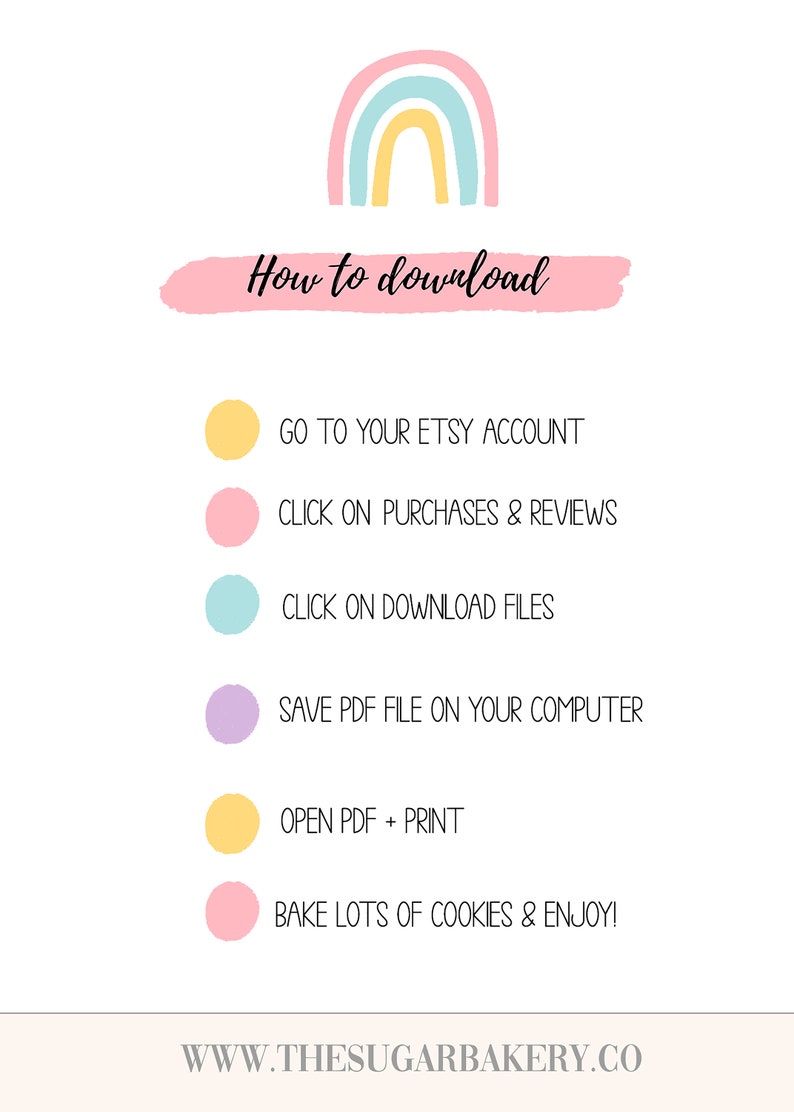 Printable DIY COOKIE Kit Instructions Instant Download | Etsy