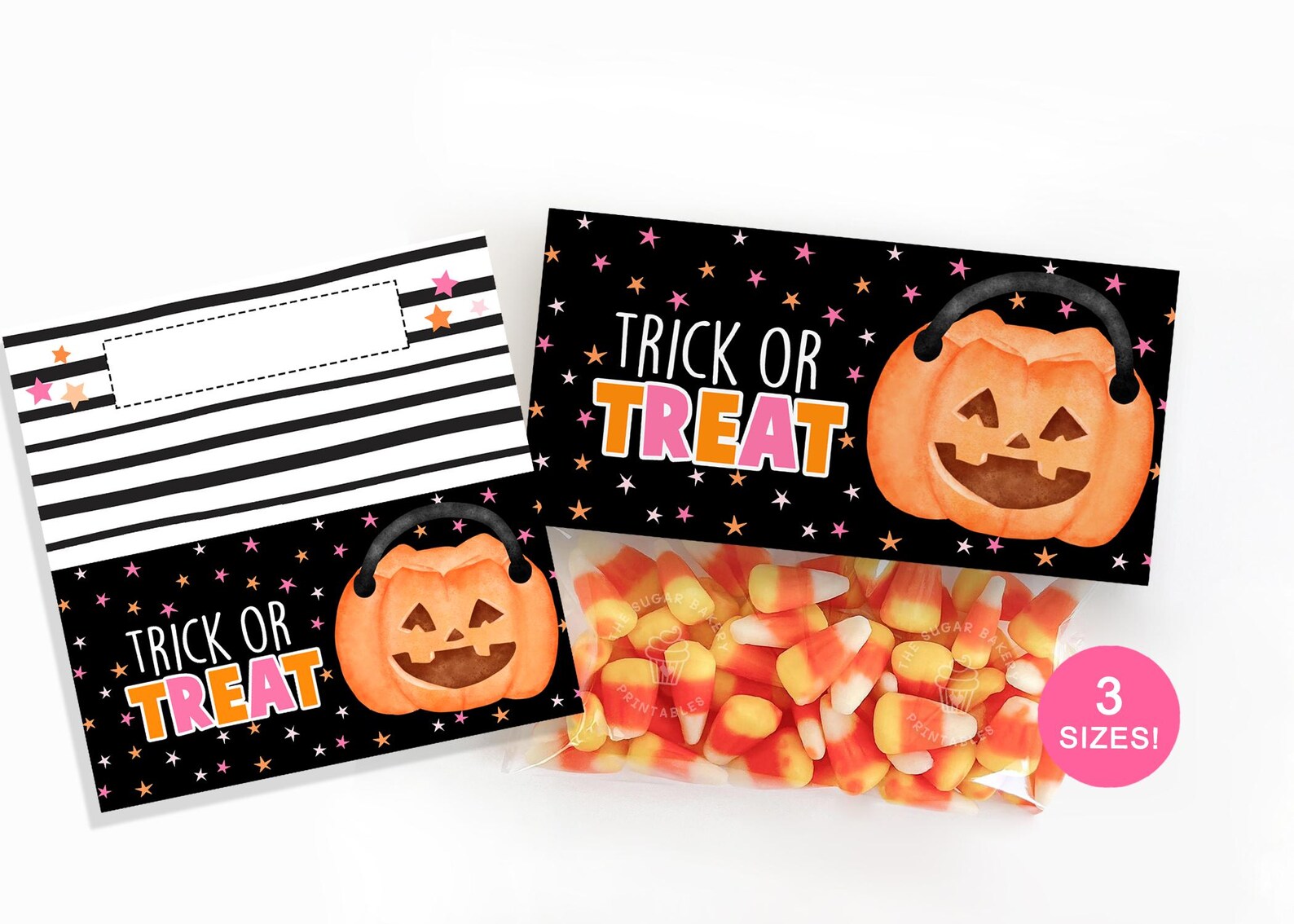 Trick or Treat Bag Topper, Halloween Pumpkin Cookie Bag Topper ...