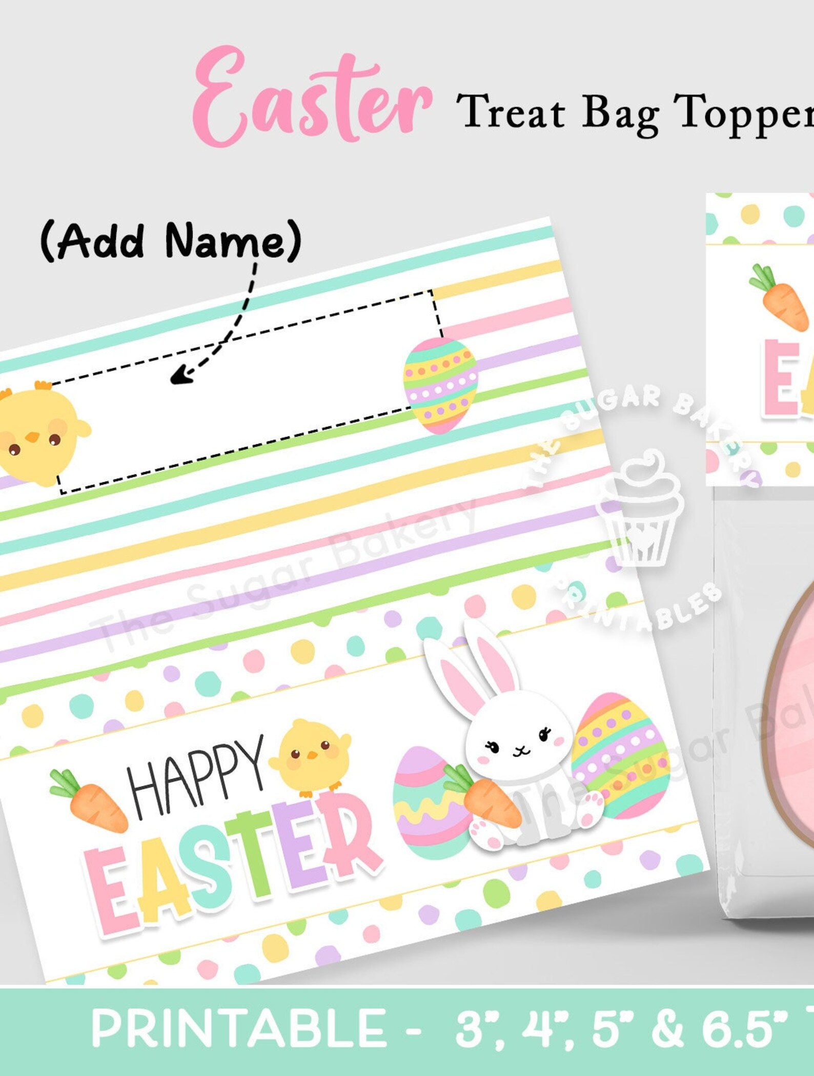Easter Treat Bag Topper, Easter Cookie Bag TOPPERS, Treat Bag Topper ...