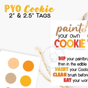 PYO Cookie Kit Tags, PYO Thanksgiving Cookies, Paint Your Own ...