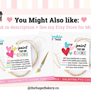 PYO Valentine Cookie Tags, Valentine Hearts Tags, PYO Cookie ...