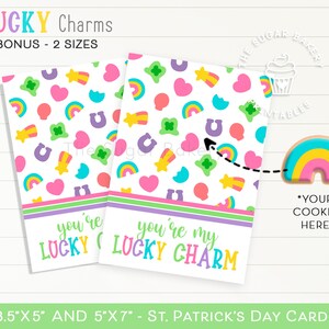 You're My Lucky Charms Cookie Card, Mini and 5"x7" Lucky Charm Card, St ...