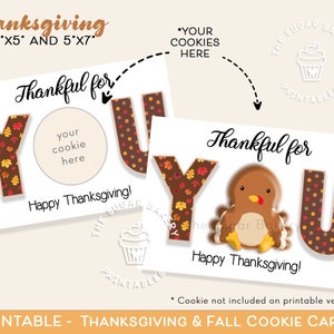 Thankful for YOU Cookie Card, FALL Cookie CARD, Autumn Cookie Card ...
