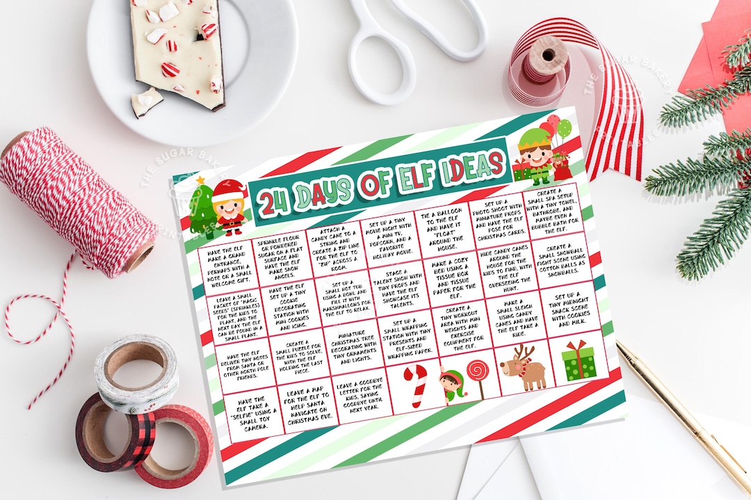 24 Days of Elf Ideas Printable, ELF Planner Activity, Christmas Elf ...