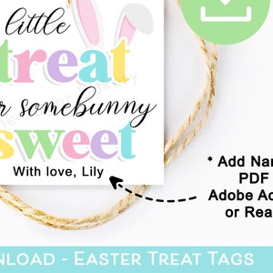 A Little Treat for SOMEBUNNY SWEET Tag, Easter Treat TAGS, Sweet Treat ...