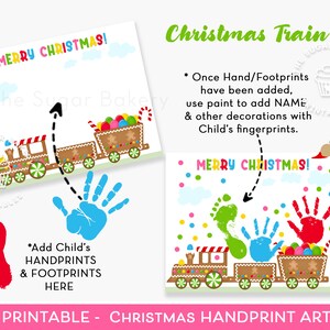 Gingerbread Train Handprint Art Preschool Craft Christmas - Etsy