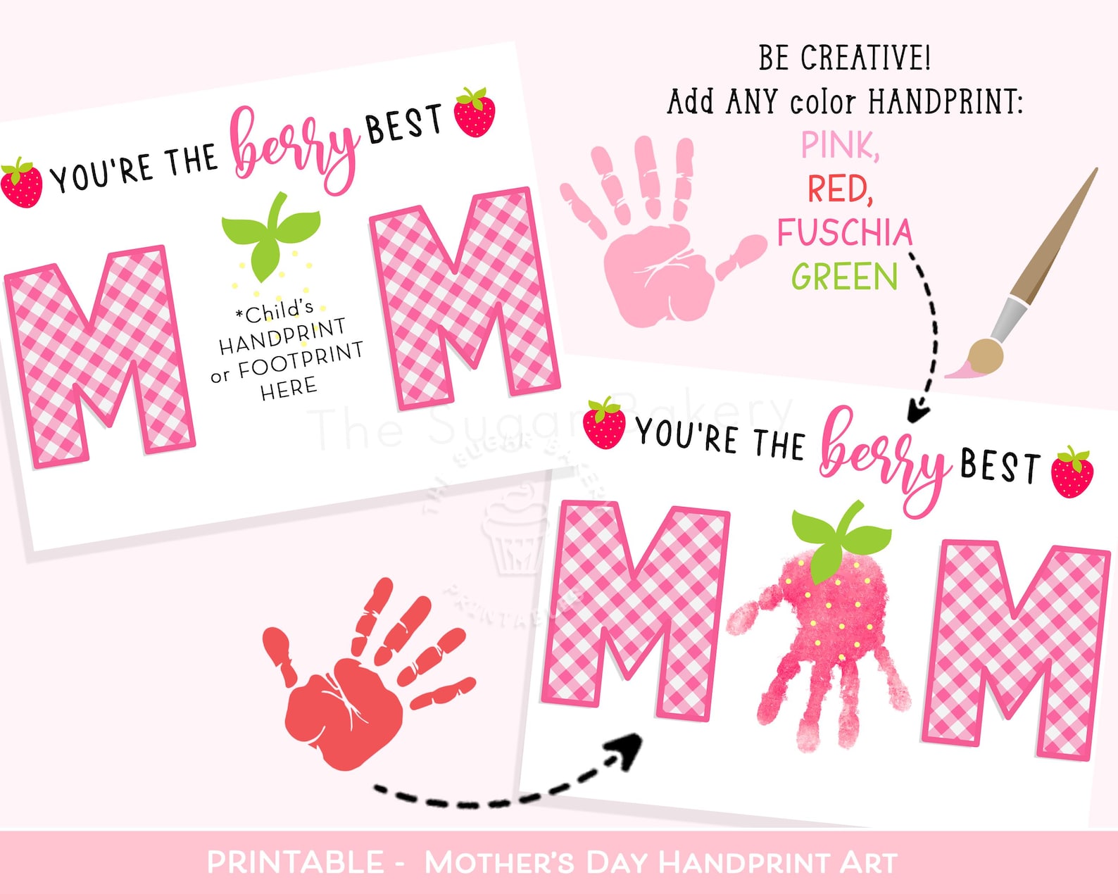 Mothers Day Berry Handprint Strawberry HANDPRINT Art for Kids BERRY ...