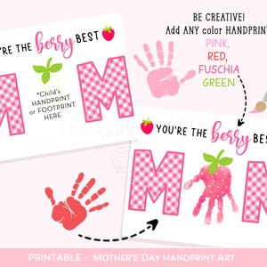 Mothers Day Berry Handprint Strawberry HANDPRINT Art for Kids BERRY ...