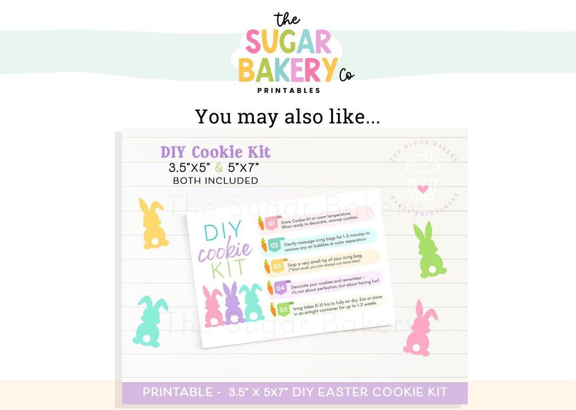 PYO Easter Cookie Tag, Easter Bunny Cookie Pyo Instructions, PYO Cookie ...