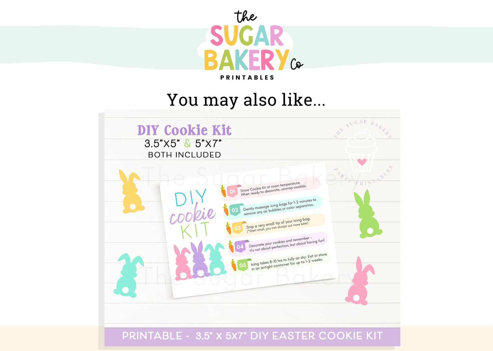 PYO Easter Cookie Tag, Easter Bunny Cookie Pyo Instructions, PYO Cookie ...