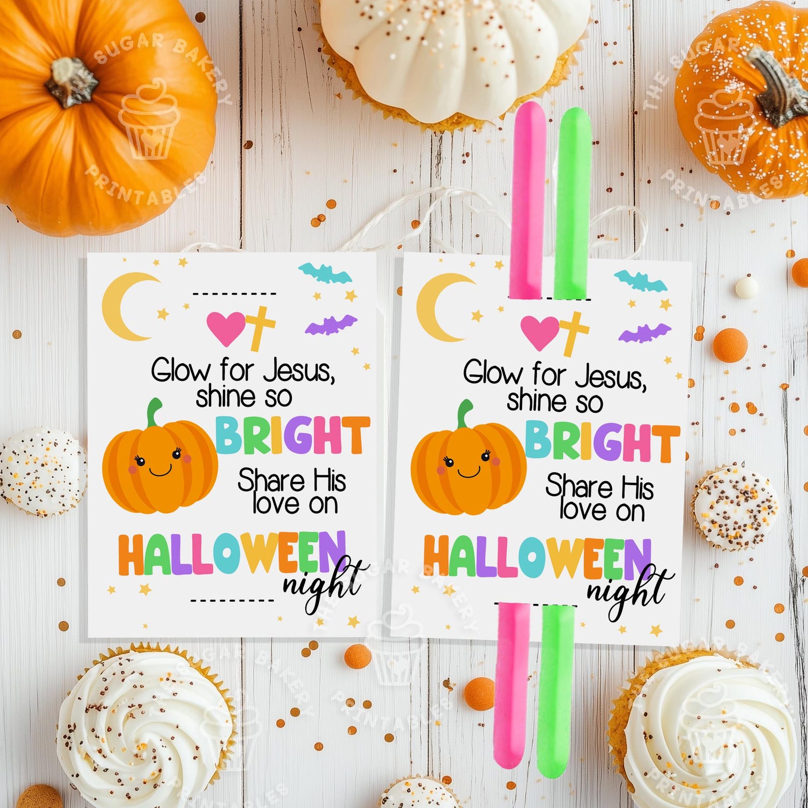 Christian Halloween Glow Stick Tags Printable, Let Your Light Shine ...