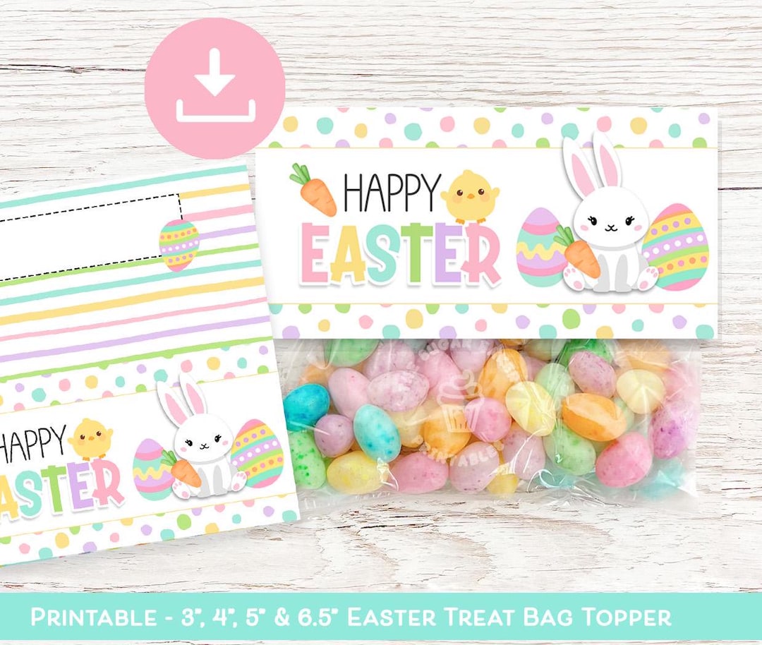 Easter Treat Bag Topper, Easter Cookie Bag TOPPERS, Treat Bag Topper ...