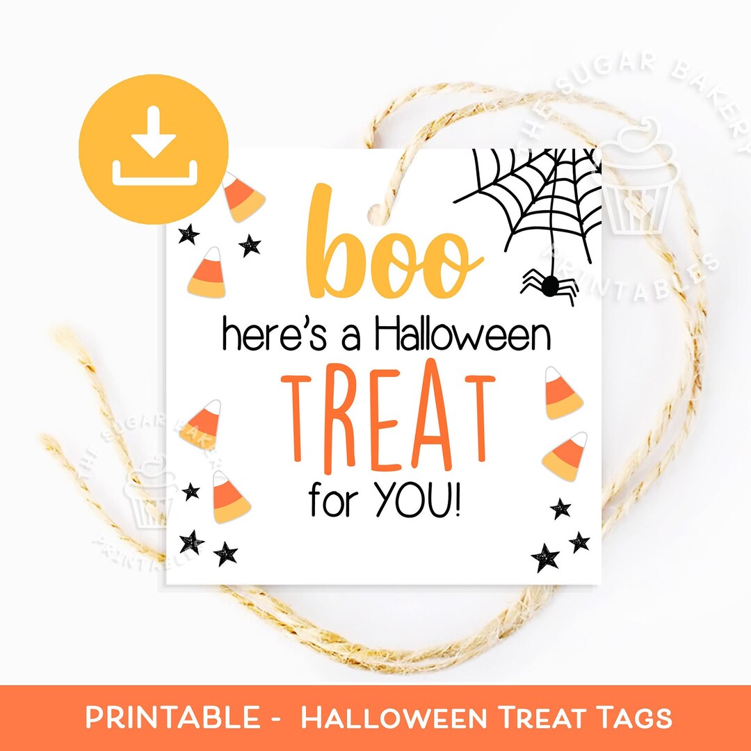 Printable Halloween Cookie Tags, Hey BOO Sweet Treat Tag, Ghost Boo ...