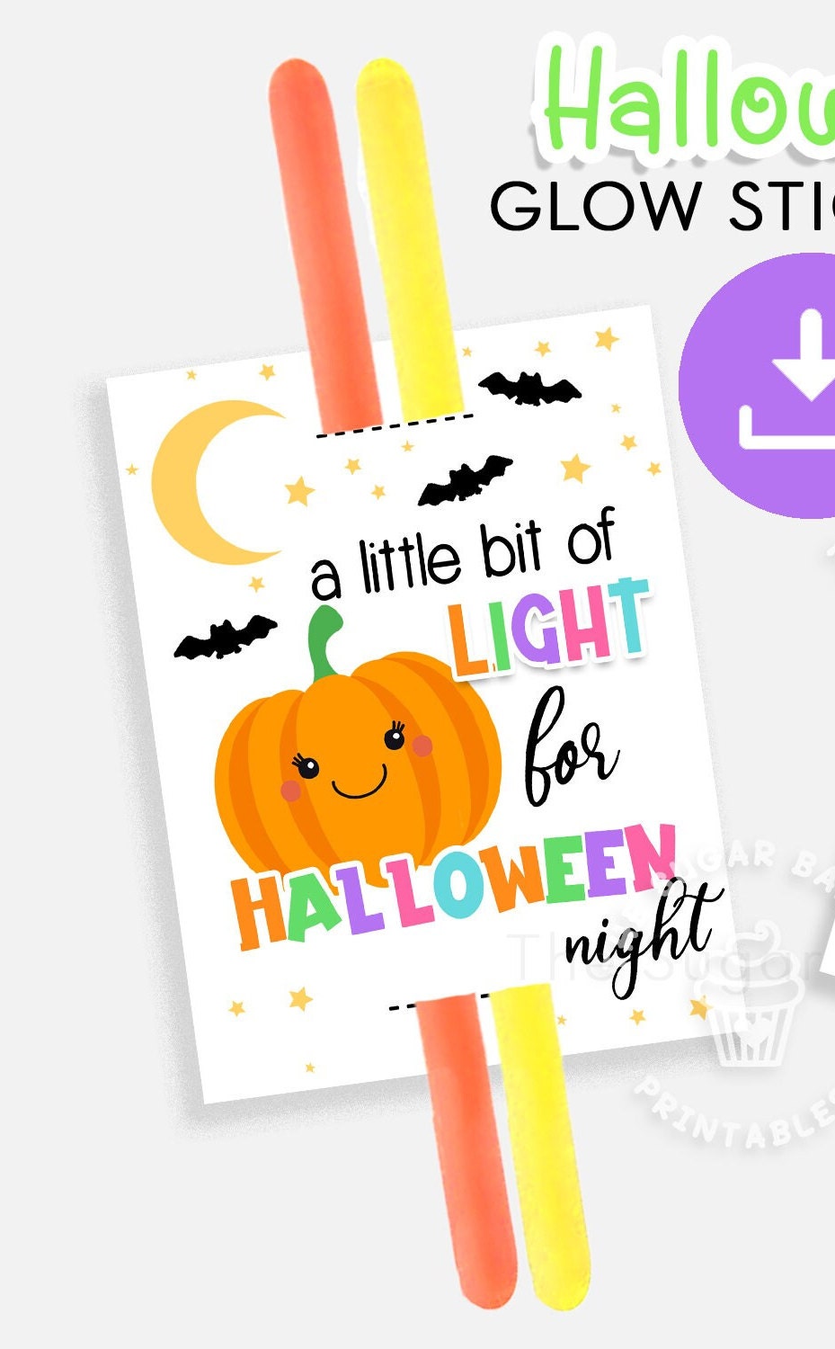 Halloween Glow Stick Tags, A Little Light for Halloween Night ...