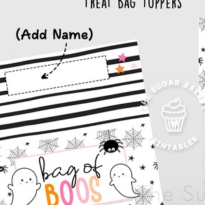 Bag of BOOS Halloween TREAT Bag TOPPER, 4 5 6.5 Goodie Bag for Kids ...