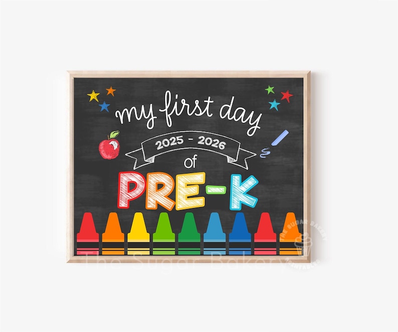 First Day of PREK School SIGN, Printable PRE-K Sign 1st Day Prek First ...