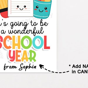Take NOTE Back to School TAG, EDITABLE School Gift Tags, Gift for ...