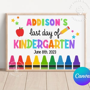 LAST Day of KINDERGARTEN SIGN, Editable Last Day of School Sign ...