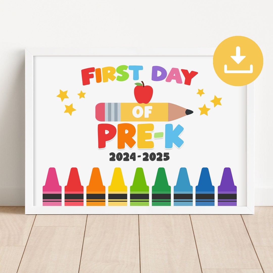 First Day of PREK School SIGN, Printable PRE-K Sign, 1st Day of Prek ...