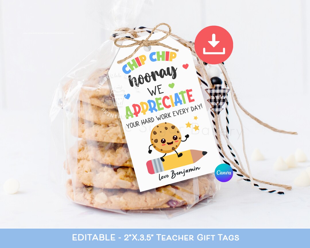 Chip Chip Hooray Tag, Teacher Appreciation Tag, TEACHER Thank You Tag ...