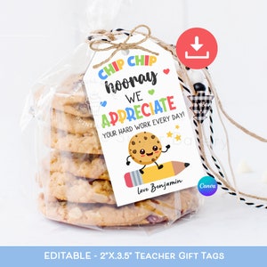 Chip Chip Hooray Tag, Teacher Appreciation Tag, TEACHER Thank You Tag ...