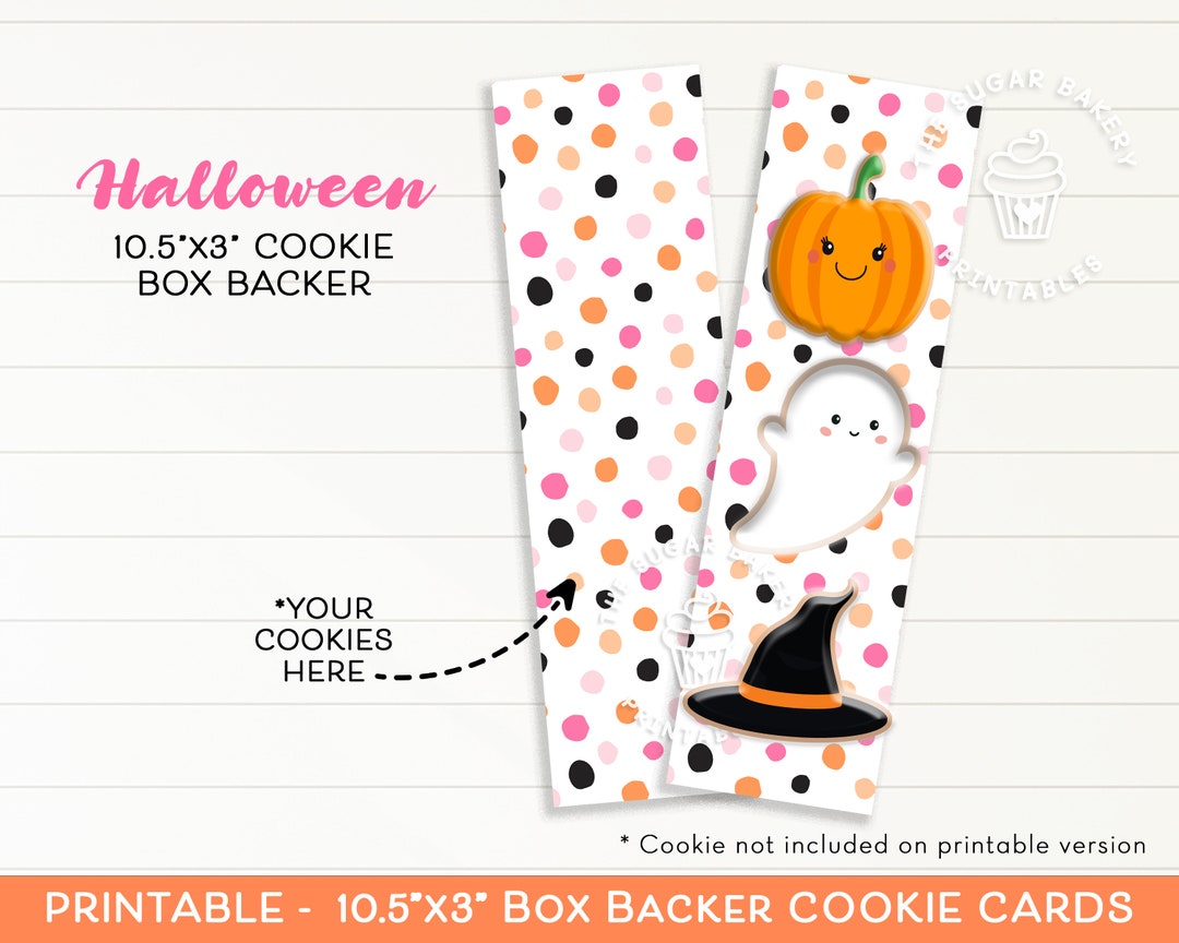 Printable Halloween Cookie Box Backer, 10.5"x3" Happy Halloween Cookie ...
