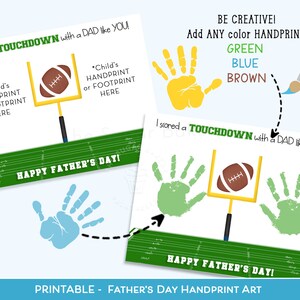 Fathers Day Handprint Art, FOOTBALL Handprint Craft, Fathers Day ...