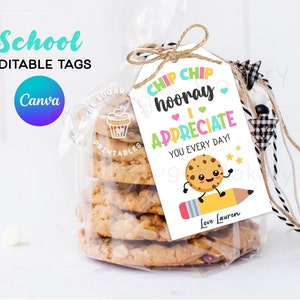 Teacher Appreciation Tag Chip Chip Hooray Tag TEACHER Thank You Tag End ...