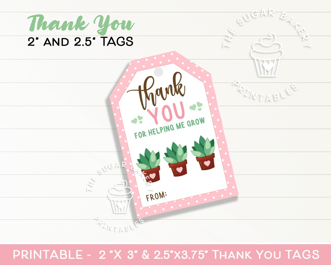 Teacher Appreciation Gift Tags Printable Thank You for | Etsy