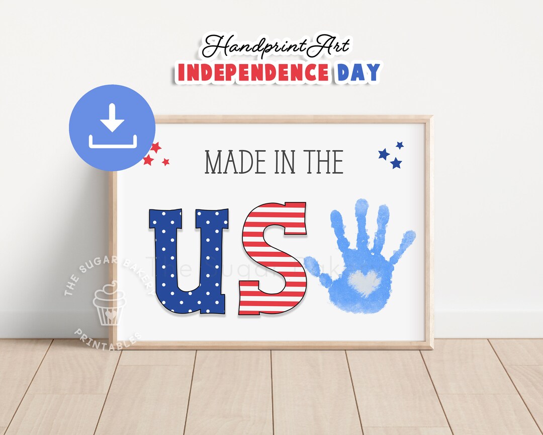 4th of July Handprint Craft Art, Made in the USA, Printable ...