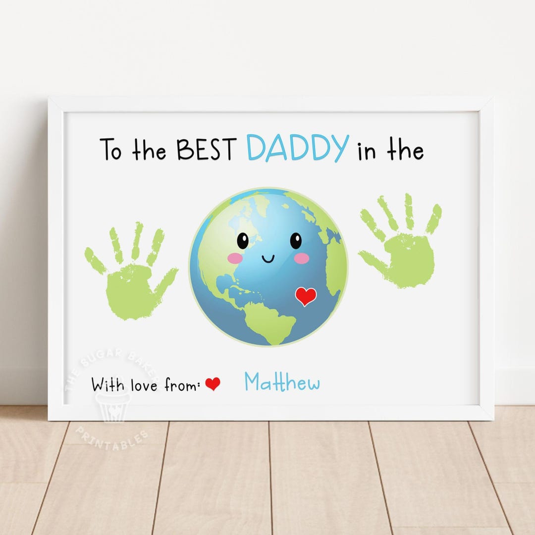 Fathers Day Handprint Craft Printable Best DADDY in the WORLD Handprint ...