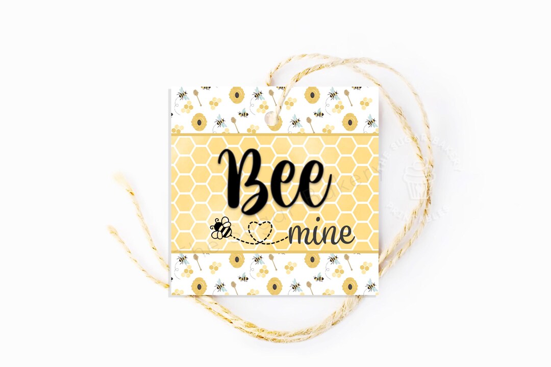Printable BEE MINE Valentine Tag, Valentine Treat Tag, Bee My Valentine ...
