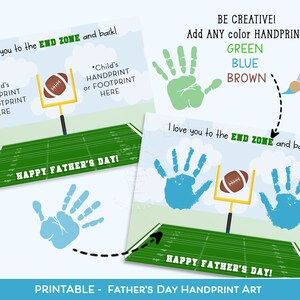 Fathers Day Handprint Art, FOOTBALL Handprint Craft, Fathers Day ...