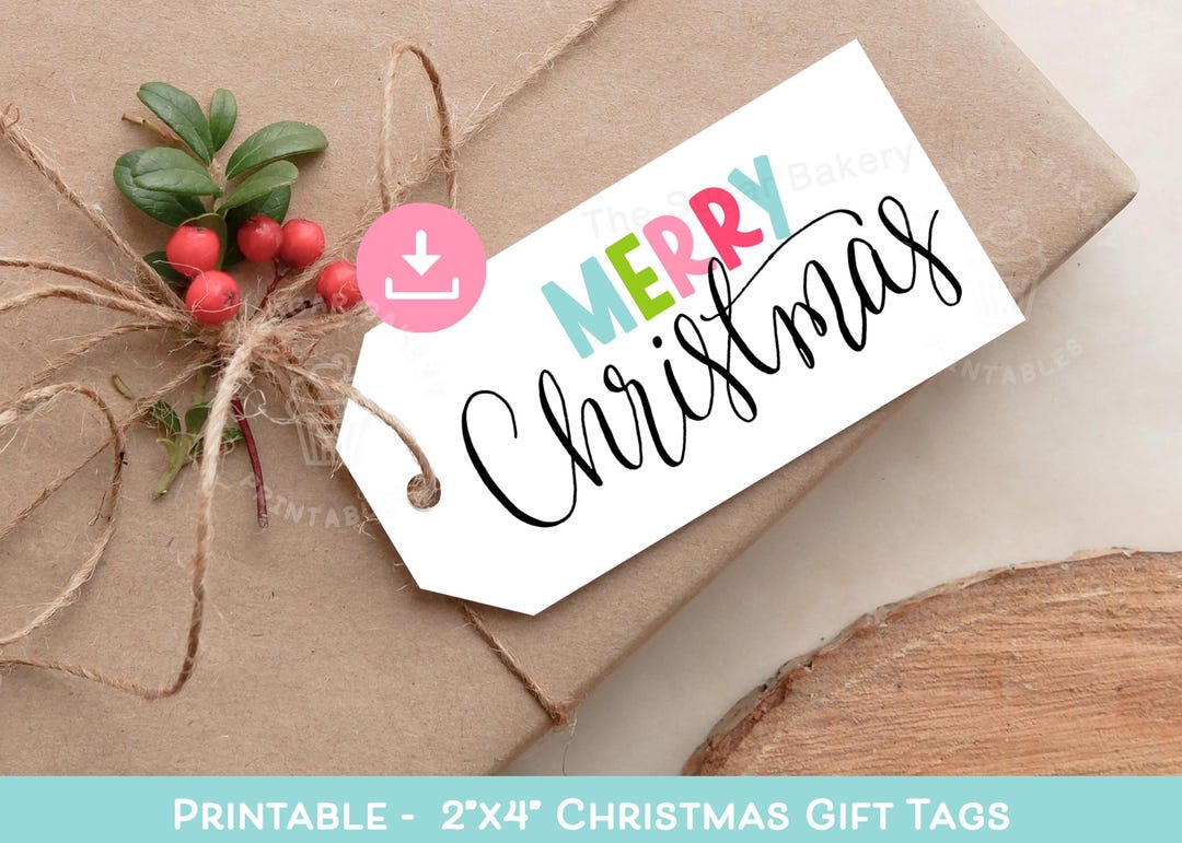 Printable Merry Christmas Gift Tag, Christmas Tags for Kids, Christmas ...