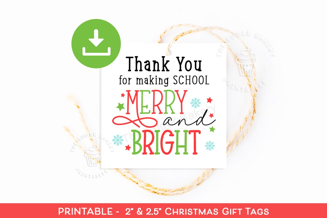 Thank YOU for Making SCHOOL Merry & Bright, Christmas Thank You Teacher ...